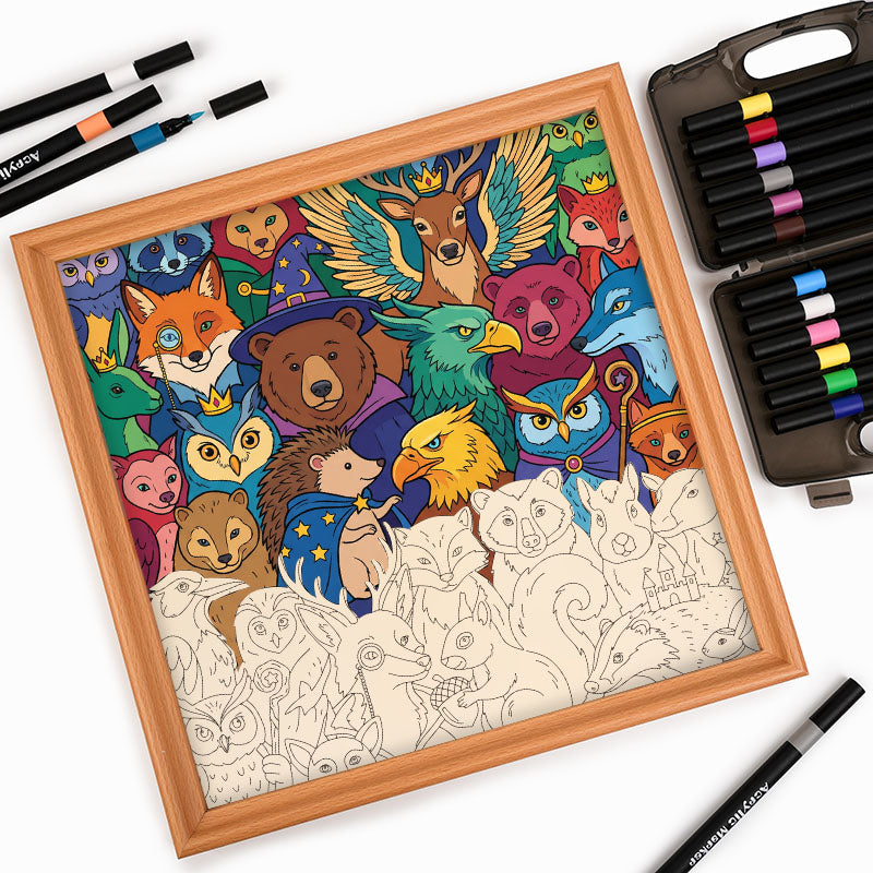 Enchanted Forest Friends - Wooden Coloring Puzzle – Cheerful painting® (UK)