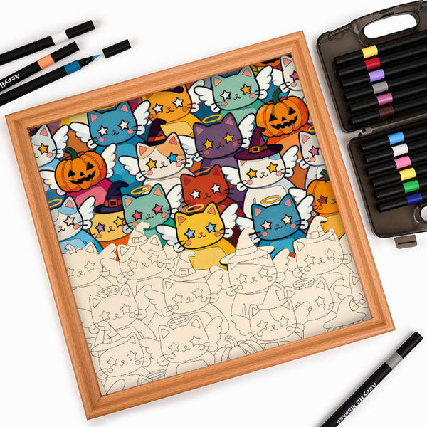 Twinkle Kitty - Wooden Coloring Puzzle – Cheerful painting® (UK)