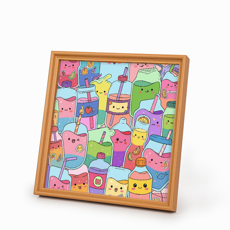 Cute juices - Wooden Coloring Puzzle – Cheerful painting® (UK)