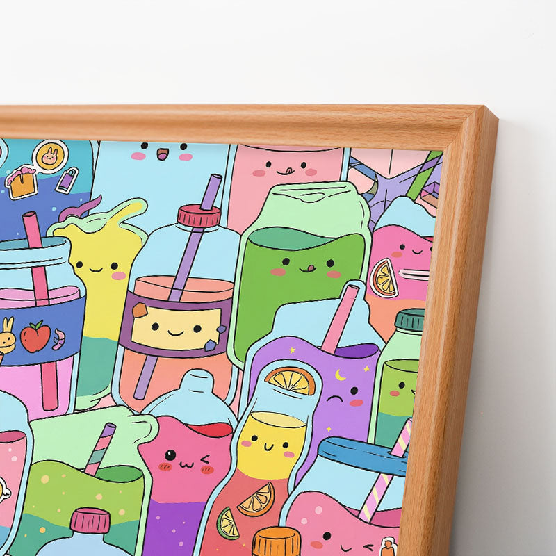 Cute juices - Wooden Coloring Puzzle – Cheerful painting® (UK)