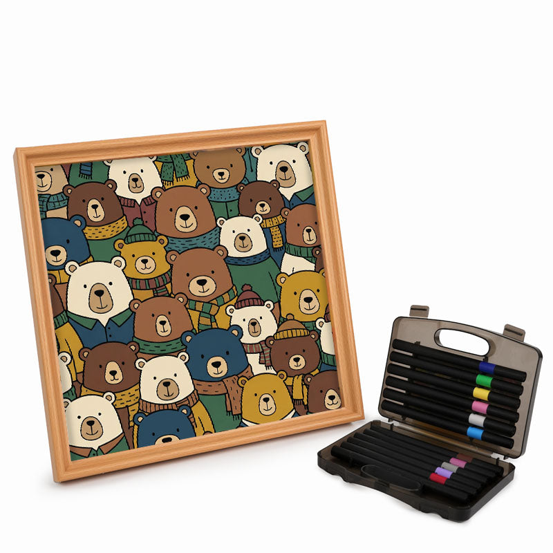 Scarf Bears - Wooden Coloring Puzzle – Cheerful painting® (UK)
