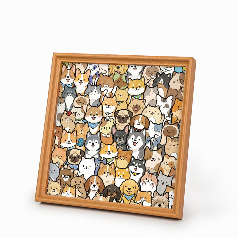 Tiny Puppy World - Wooden Coloring Puzzle – Cheerful painting® (UK)