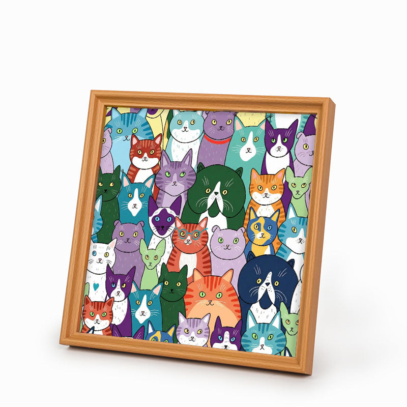 Strange Cats - Wooden Coloring Puzzle – Cheerful painting® (UK)