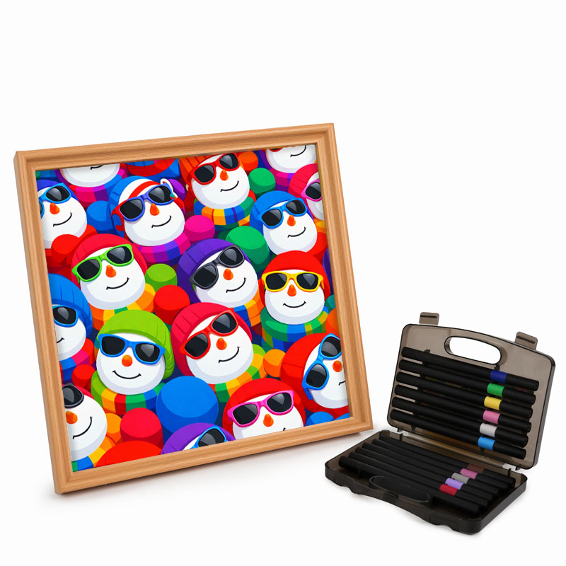 Cool Snowmen - Wooden Coloring Puzzle – Cheerful painting® (UK)