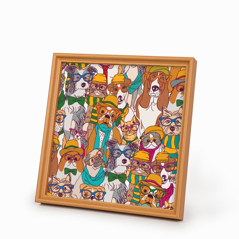 Dogs with Glasses - Wooden Coloring Puzzle – Cheerful painting® (UK)