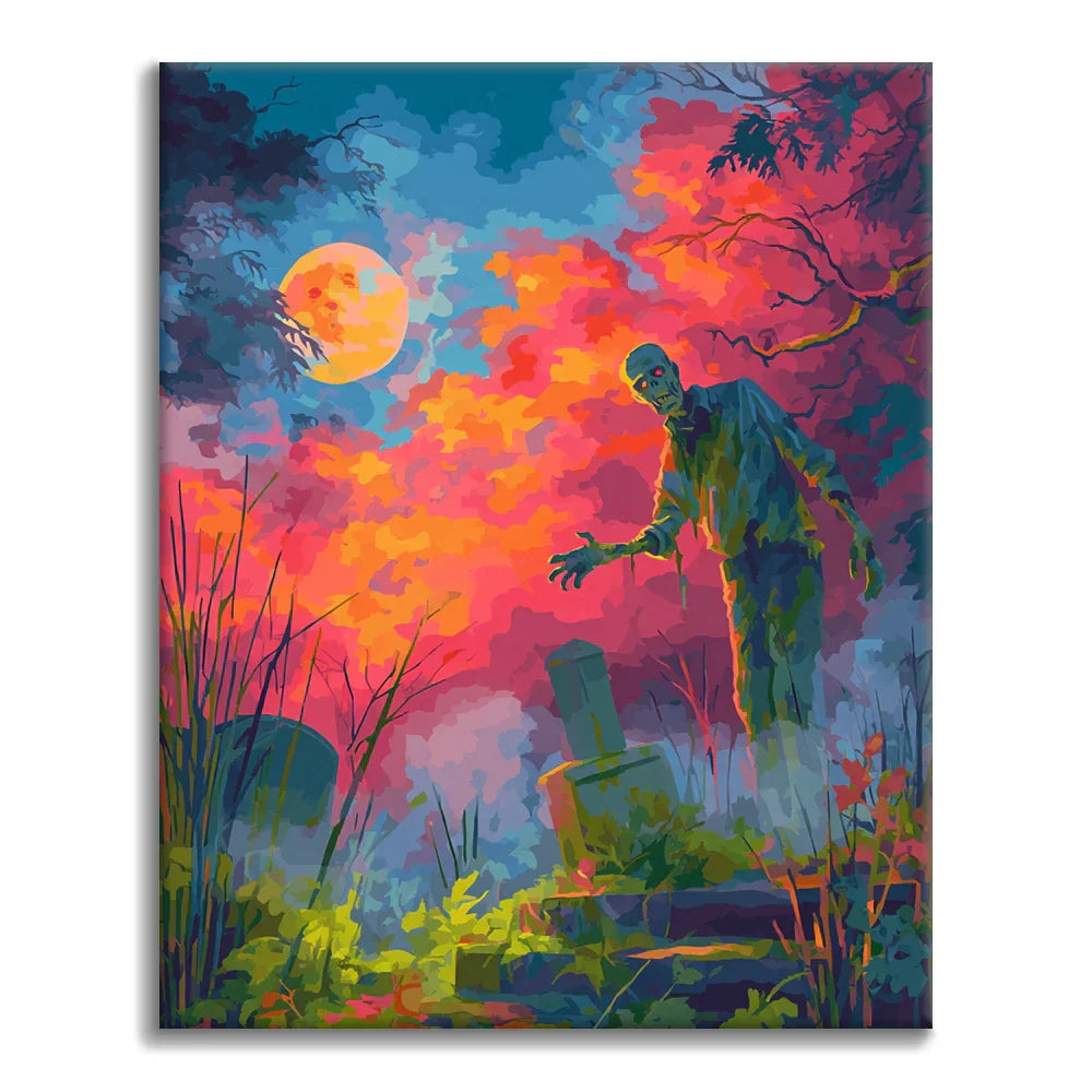 Graveyard Zombie - Paint by Numbers – Cheerful painting® (UK)