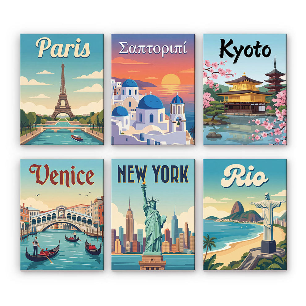 Famous Buildings Mini Paint by Numbers – Cheerful painting® (UK)